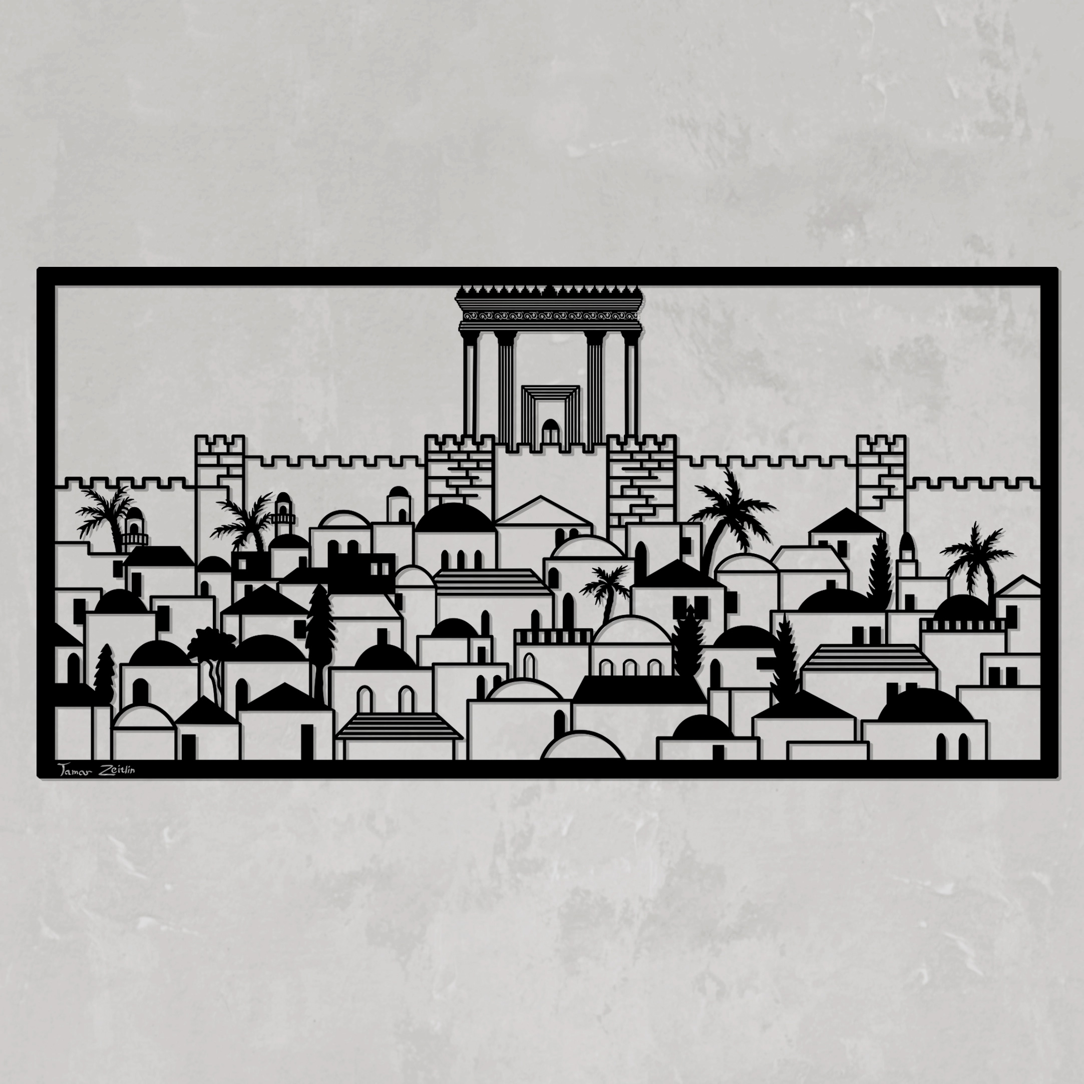Beit Hamikdash in Jerusalem – metal wall art – Jewish Painting